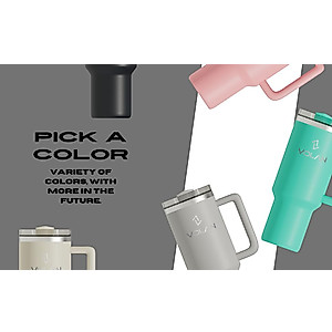 2nd Generation 40 oz Tumbler with Handle and Straw Insulated Tumblers Cups with Lids Straws Double Wall Vacuum Thermos cup 304 Stainless Steel Travel Mug Gifts for Men Women Him Her (Fog)