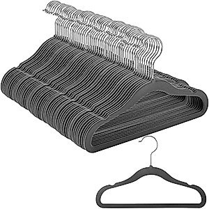 Sawysine 100 Pcs Baby Hangers for Closet Kids Clothes Hangers Children Velvet Non Slip Hangers Space Saving Infant Hangers Nursery Newborn Toddler Hangers for Boys Girls, 11.42x7.48 Inch