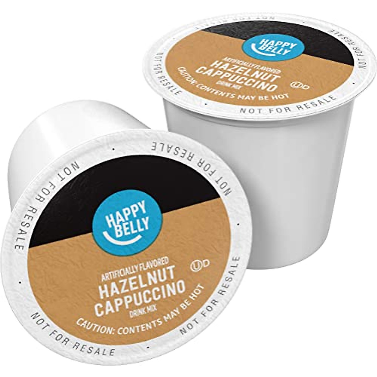 Amazon Brand - Happy Belly Light Roast Cappuccino Coffee Pods Compatible with K-Cup Brewers, Hazelnut Flavored , 24 Count