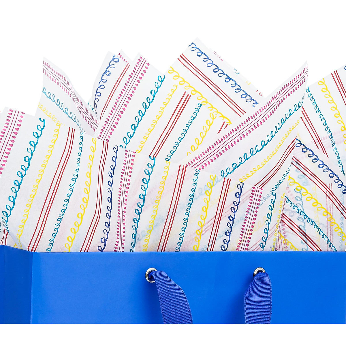 K-Kraft Birthday Metallic Tissue Paper – 102 Sheets – 20x20 Inch Sheets – 33 Red Sheets, 24 White Sheets, 45 Printed Sheets – Gift Wrapping Paper – Crafts by K-Kraft