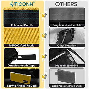 TICONN Tool Pouches with Zipper, 1680D Oxford Small Tool Bags, Waterproof Utility Bag Zipper Pouch for Tool Organizers and Storage (3 Pack Small)