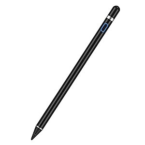 Active Stylus Pens for Touch Screens, DOGAIN Stylist Digital Pen, 1.5mm Fine Point Rechargeable iPad Pencil for Drawing/Writing/Playing, Compatible with iOS/Android and Other Tablets(Black)