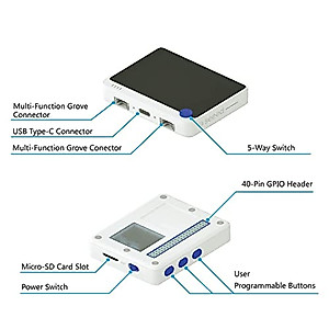 Seeed Studio Wio Terminal ATSAMD51 Core with Realtek RTL8720DN BLE5.0 Dev Board, Wireless Microcontroller Python Terminal Device Compatible with Raspberry Pi for Arduino, Micropython, and TinyML.