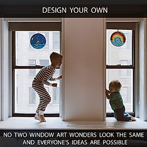 Window Art KIT Create 2 Unique Designs! Creative Colorful Suncatcher Craft Kit. All Abilities/Ages, Children/Kids/Teens/Adults. Make Your Own and Share The Fun! Window Art Wonders by Baggy Wrinkl