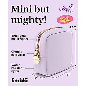 Embla Makeup Bag Travel Cosmetic Bag, Toiletry Bag, Cute Makeup Organizer, Nylon Zipper Pouch Purse Storage Bag Cosmetics Organizer, Cute Womens Make Up Bag Tote, Mini Small Large Makeup Bags, Lilac