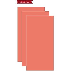 Coral Plastic Tablecloths 3 Pack Disposable Table Covers 54 x 108 Inches Shower Party Tablecovers PEVA Vinyl Table Cloths for Rectangle Tables up to 8 ft and Picnic BBQ Birthday Wedding Banquet