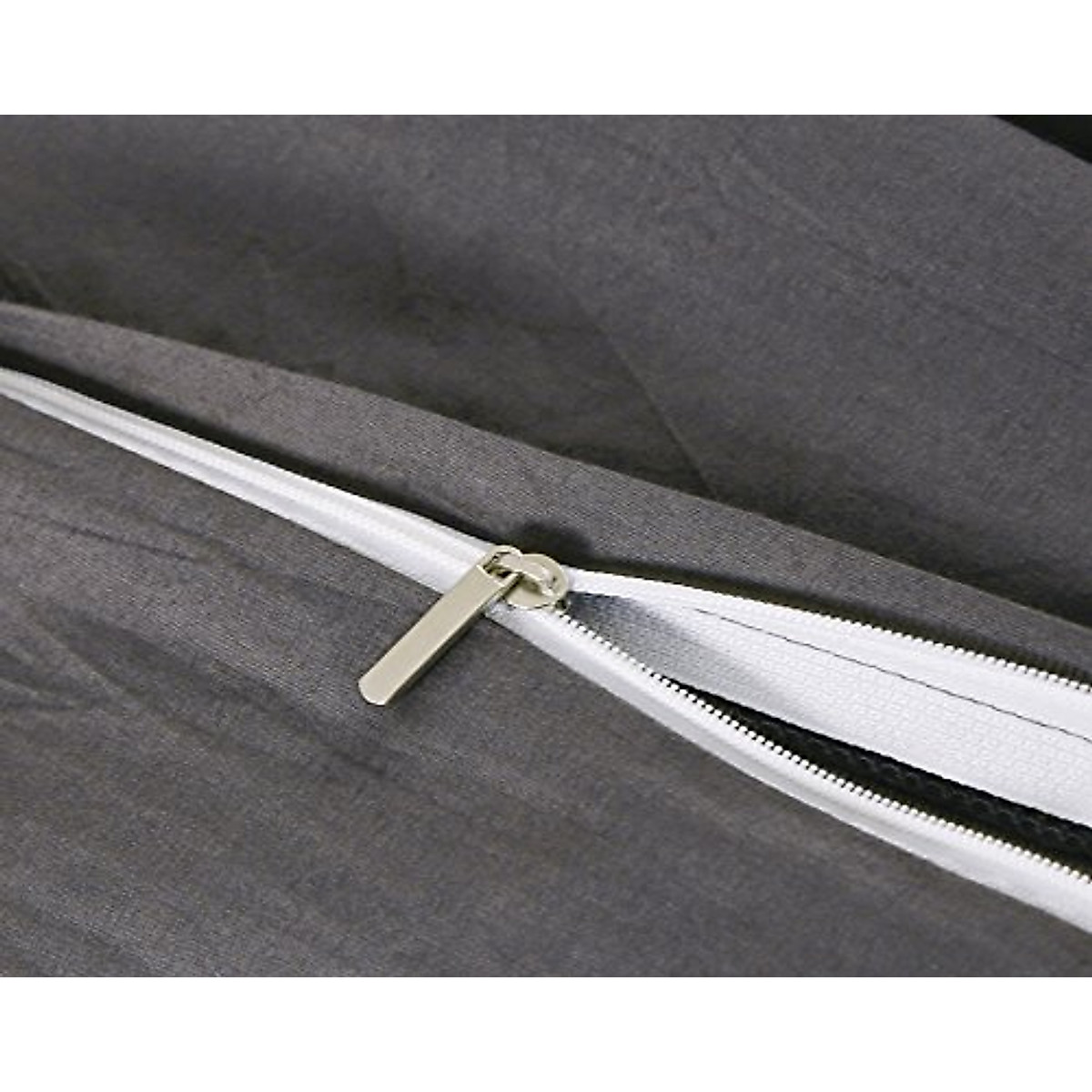 Colourful Snail 100-Percent Natural Washed Cotton Duvet Cover Set, Ultra Soft and Easy Care, Fade Resistant, Queen/Full, Dark Grey