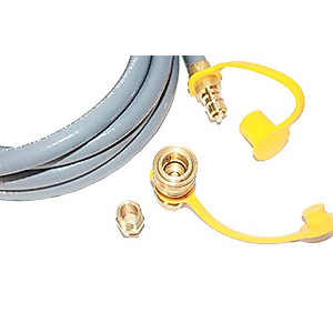 12 Feet 3/8 ID Natural Propane/Natural Gas Hose with 3/8" Female by 1/2" Male, Quick Disconnect Kit for Grill, Griddle, Fire Pit,Generator, Heater and More NG/Propane Appliance