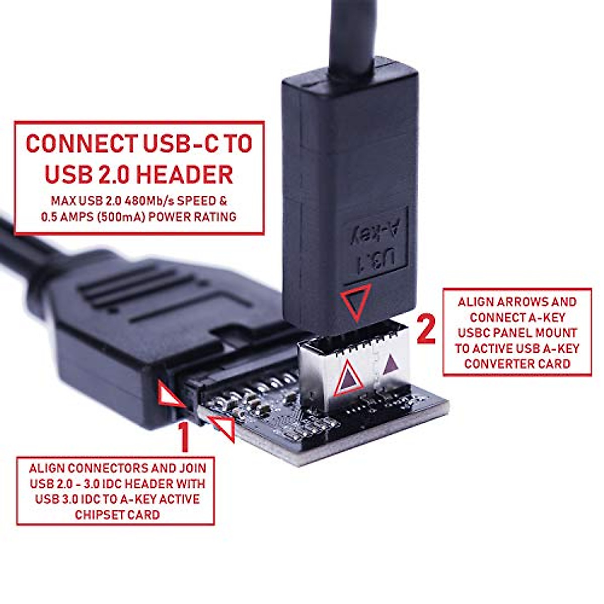 LINKUP USB 2.0 to USB 3.0/3.1 Upgrade Adapter, Noise Reduction, Shielded, 26 cm, Backed by 1-Year Warranty