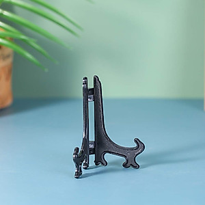 Artliving 4 Inch Black 12pcs/Set Plastic Easels Plate Display Stands Picture Frame Stand Holder