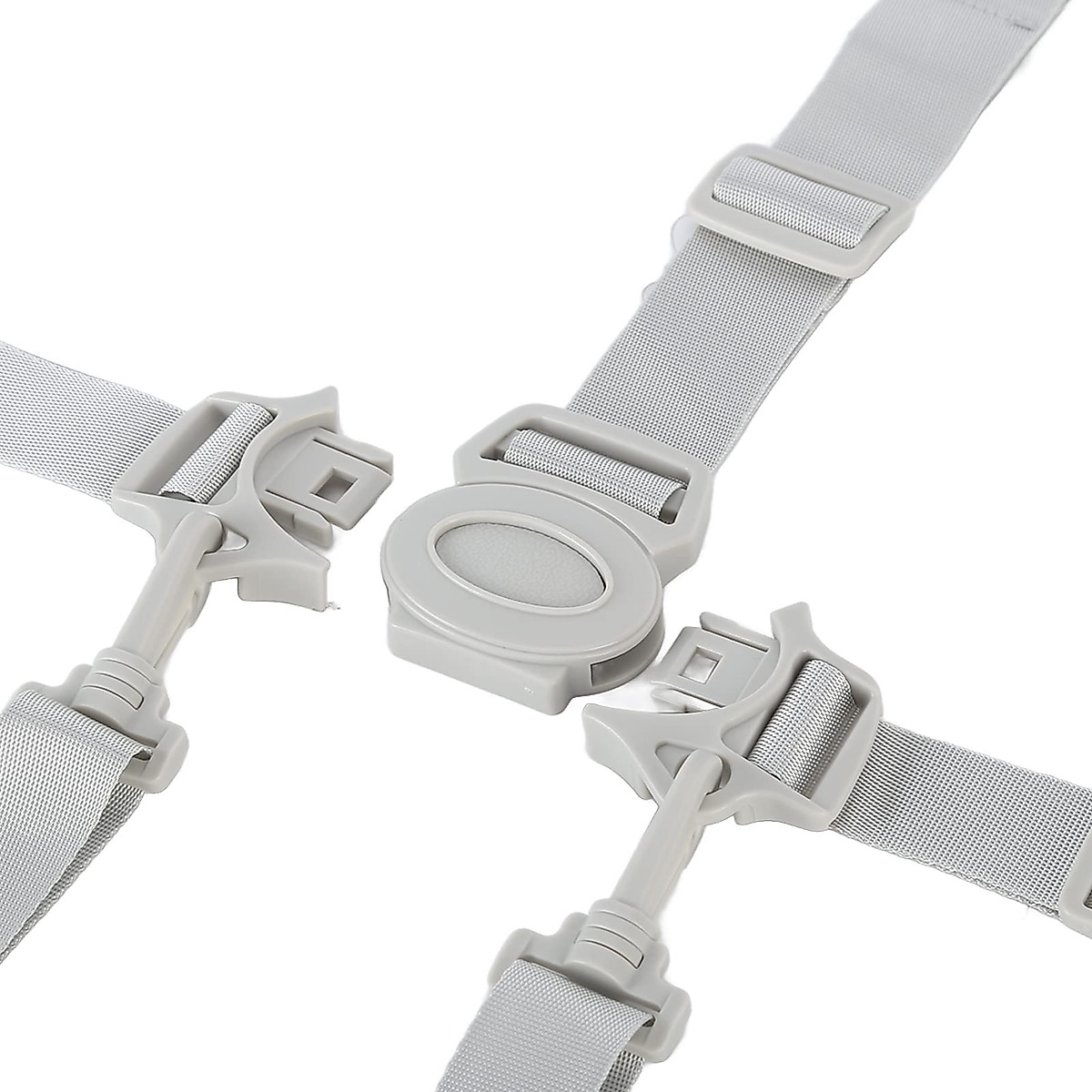 Universal High Chair Straps, Easy to Use Safety and Comfort Material 5 Point Baby Safety Strap Belt Sturdy Lightweight for Stroller for Pushchair(Gray Button 5-Point Strap)