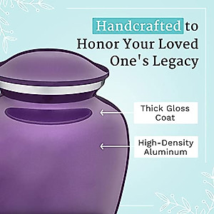 GetUrns - Embrace Butterfly Urns for Human Ashes, Cremation Urns for Adult Ashes Men & Women, Cremation Urn for Home, Vault, or Niche, 200 cu. in, Custom Single Engraving, Purple