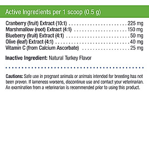Only Natural Pet Cranberry Wellness Antioxidant Powder for Dogs and Cats - Nutritional Berry Powder Supplement for Urinary Tract Health with Vitamin C - 110 Servings