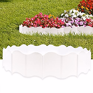 EEOCWF Garden Edging Border, Garden Landscape Edging Borders, 20pcs Plastic Garden Fence Edging, Interlocking Landscaping Edging, Flexible Lawn Edging Flower Bed Border, for Outdoor Patio Pathway