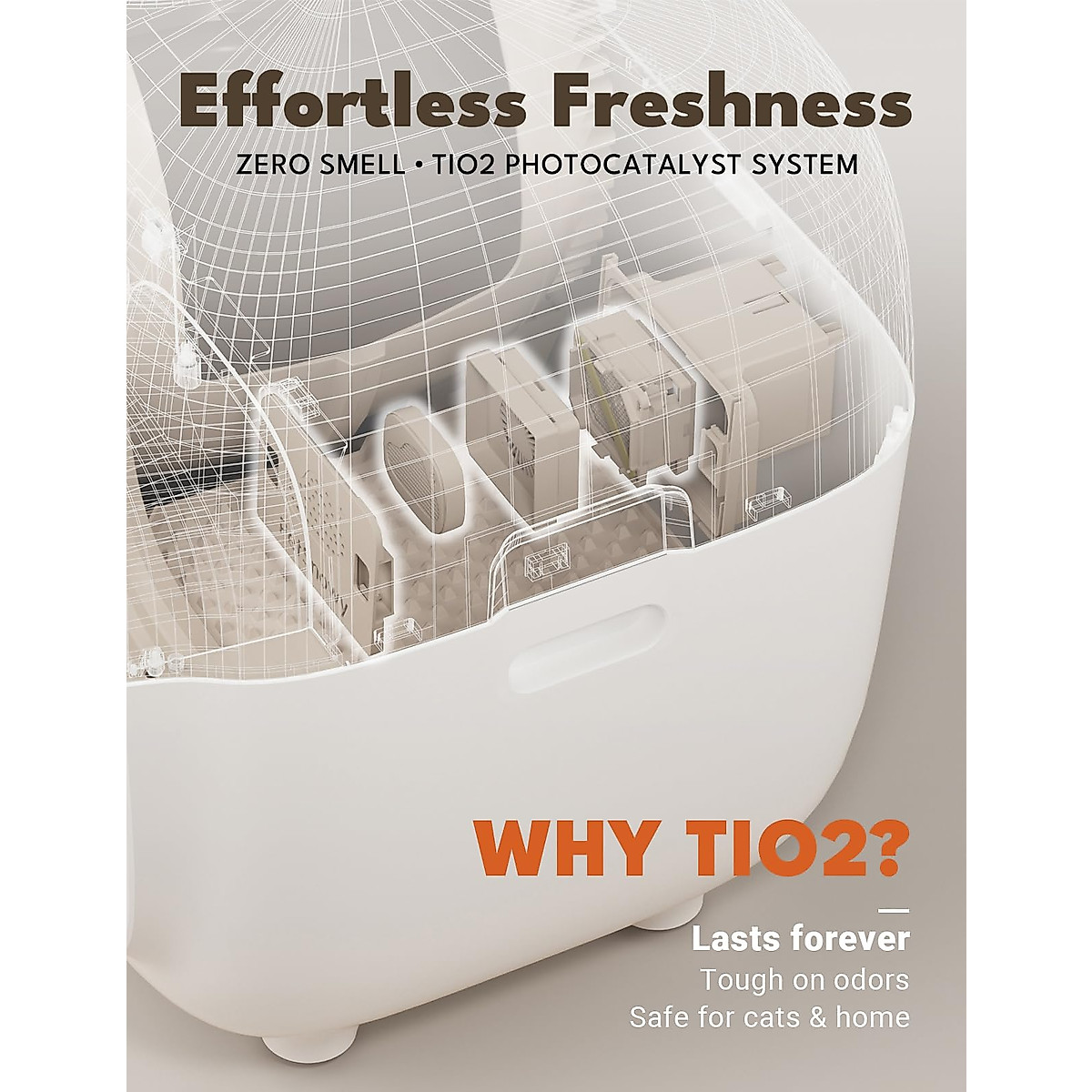 PetSnowy (2024 Premium Version) Snow+ Automatic Cat Litter Box Self Cleaning Litter Box - Less Smell, Minimal Tracking