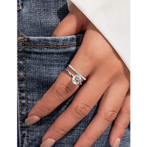 IMOLOVE Moissanite Solitaire Engagement Ring for Women, Women's Engagement Rings Moissanite Promise Rings 2CT D Color VVS1 Clarity Wedding band 925 Sterling Silver with 18K Gold Plated-6-2CT