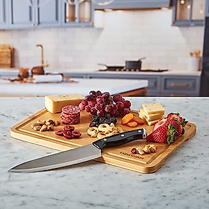 Farberware Build-a-Board Snacklebox with Locking Bamboo Cutting Board Lid, Portable Charcuterie Storage with Compartments,Make it. Take it. Enjoy it., 11x16-Inch, Natural