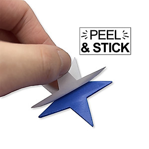 TKEJZu 200 Pcs Patriotic Foam Stickers Glitter Star Stickers Self-Adhesive Star Shaped Wall Stickers for 4th of July Decor Kid's Arts Craft Supplies Greeting Cards Homemade Crafts Red Blue Silver