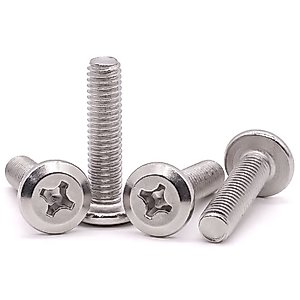 M5 x 8mm (50 PCS) Round Phillips Drive Head Binding Screws, Machine Screws, 304 Stainless Steel 18-8, Full Thread, Furniture Screws Connector Bolts