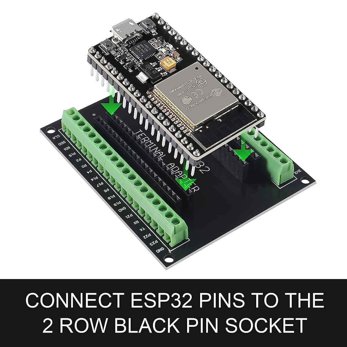 ACEIRMC 3pcs ESP32 Breakout Board GPIO 1 into 2 for 38PIN Narrow Version ESP32 ESP-WROOM-32 Microcontroller Development Board (ESP32)