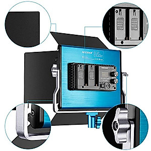 Neewer Metal Bi-Color LED Video Light for Studio, YouTube, Product Photography, Video Shooting, Durable Metal Frame, Dimmable 660 Beads, with U Bracket and Barndoor, 3200-5600K, CRI 96+ (Blue)