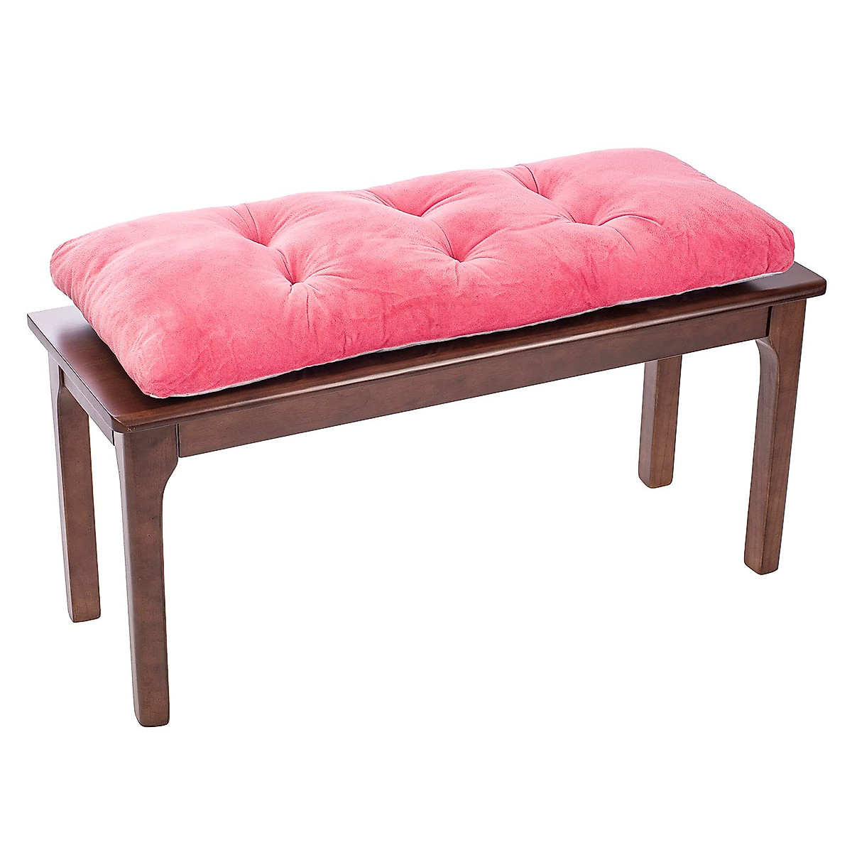 JAMPAYANG Bench Cushion, Non-Slip Tufted Bench Cushions for Swing, Shoe Storage, Window Seat (36"x14", Pink)