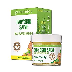 Puremedy Baby Skin Salve Multi Purpose Ointment All Natural Healing Homeopathic First Aid to Relieve Symptoms of Diaper Rash Dry Flaky Skin Bug Bite & Skin Irritations - 2 oz
