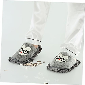 VILLCASE 1 Pair Mop Slippers Cute Slippers Microfiber Mops Cleaning Mops Floor Cleaner Microfiber Shoes Cover Cleaning Slipper Cartoon Mopping Slipper Cartoon Mop Slippers Winter Slipper