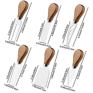 6 Piece Cheese Knives Set with Wooden Handle,Mini Steel Stainless Cheese knife set for Charcuterie and Cheese spread, Perfect for Cheese Slicer and Butter Cutter