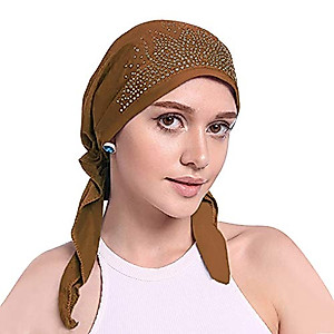 Sweat Wicking Skull Cap Beanie Helmet Liner Quick Dry Bandana Head Wrap Bicycle Head Pirate Scarf (Khaki)