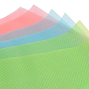 6 PCS Refrigerator Mats EVA Shelf Liners Refrigerator Liners Can Be Cut Refrigerator Mats Pad Washable Fridge Mats Liners 2 Pink/2 Green/2 Blue