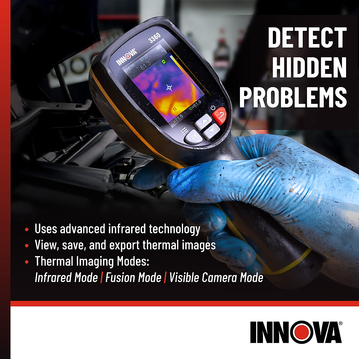 INNOVA 3360 Multi-Purpose Infrared Inspection Camera - Thermal Imaging Camera - 8.66 x 5.75 x 2.68 inches