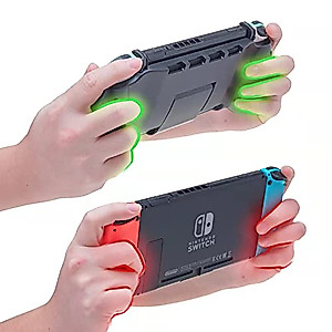 Switch OLED Grip, Switch OLED Accessories Grip with Game Storage and Kickstand, Hand Grip Compatible with Nintendo Switch and Switch OLED