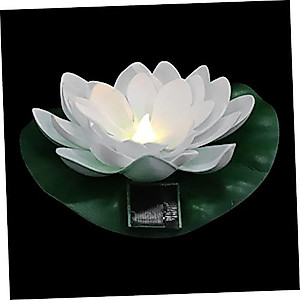 LABRIMP Outdoor Solar Lights LED Decorative Night Lily for Lights Solar Pool Light Swimming Floating Decoration Flower Pad Lamp Outdoor Garden Pond Accessories Solar Lights