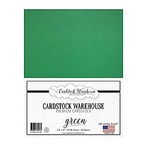 Green Cardstock Paper - 8.5 x 11 inch - 65 lb. - 50 Sheets 100% Recycled Cover from Cardstock Warehouse