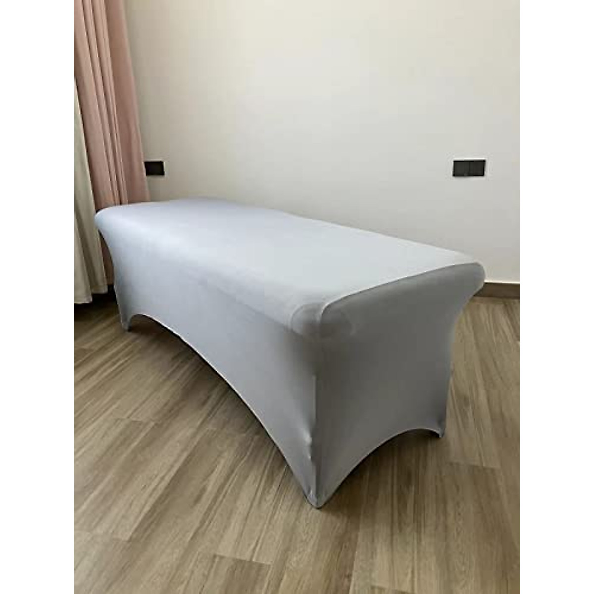 KULLAMEE Silver Grey Lash Bed Cover fitted for 6FT Lash Table or Massage Bed Lash Extension Bed Spandex Bed Cover (Silver Grey 1PC)