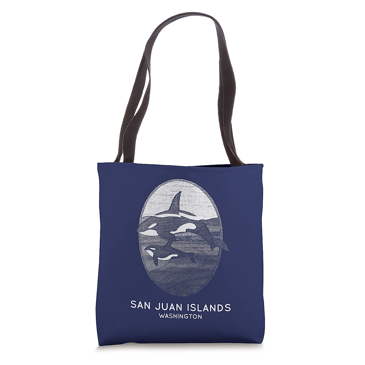 San Juan Islands Washington Orca Whale Souvenir Design Tote Bag