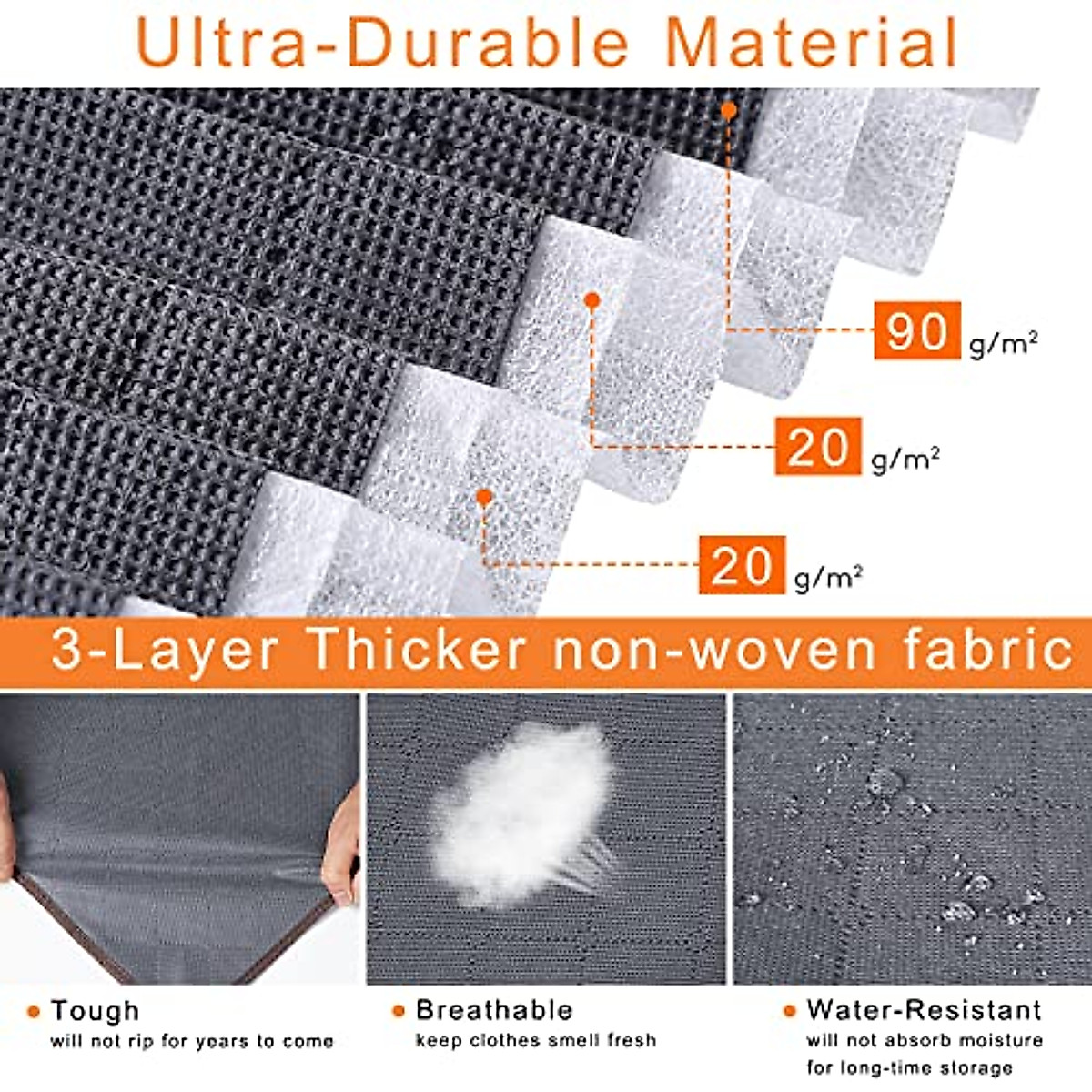 Criusia 3 Pack Clothes Blanket Storage Bags with 8 Pack 11 Inch Cube Storgae Bins