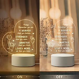 Lunekkh Gifts for Women Friends Kids - Inspirational Night Lamp with Pooh Bear Design - Perfect Gifts for Birthday Christmas Valentines Anniversary Baby Shower, Show Strength and Love