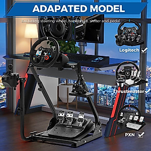 Hottoby Racing Steering Wheel Stand Foldable & Dual Shift Levers Fit for Logitech/Thrustmaster G25 G27 G29 G920 G923 T150 T248 T300 Multi-level Easy Storage & Install Cockpit,No Wheel & Pedals