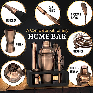 Highball & Chaser Cocktail Shaker Set: Bartender Kit for Home Bar Mixology Cocktail Bar Set Plus E-Book with 30 Recipes