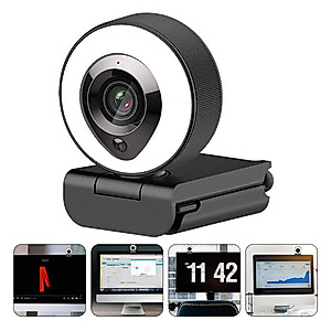 SOLUSTRE Web Camera 1 Set camera High Definition Webcam Video Webcam Advanced webcam with microphone Fill light webcam Webcam Live Streaming Webcam USB Webcam laptop computer plastic 4k