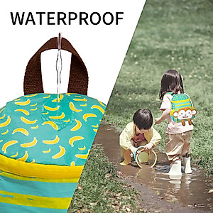 GreenTribes Toddler Backpack - Tyvek - Animal Schoolbag for Kids - Waterproof Preschool Backpack - Travel Paper Bag for Baby Girl Boy 2-8 Years,Cute Monkey