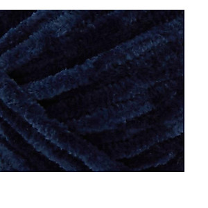 Premier Yarns Retro Velvet Yarn - Big Ball 9.8 Oz - 2 Pack Bundle with Bella's Crafts Stitch Markers (Navy)