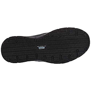 Skechers Men's Bronwood Food Service Shoe, Black Leather, 13