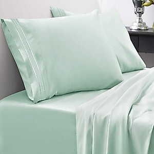 King Size Sheets - Breathable Luxury Bed Sheets with Full Elastic & Secure Corner Straps Built In - 1800 Supreme Collection Extra Soft Deep Pocket Bedding Set, Sheet Set, King, Mint