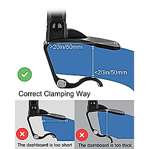 Dashboard Clip Car Phone Mount, woleyi Car Sun Visor & Rearview Mirror Clamp Phone Tablet Holder with Adjustable Arm for iPhone 13 Pro Max 12 11 XS XR X 8 7 6, iPad, More 4-11" Cell Phones and Tablets