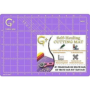 G+ Self-Healing Cutting Mat - True A1 24 x 36" (26 x 38" Full) Eco-Friendly, Double-Sided, Non-Slip, Rotary Cutting Board for Sewing, Arts and Crafts for School Projects, Businesses, and Giveaways