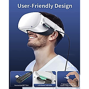 ZYBER Link Cable 16 FT for Meta Quest 2 Quest Pro Pico 4,VR Headset Link Cable for Oculus Quest 2/1 Gaming PC, High Speed USB 3.0 to USB C Cable for PC VR and Steam VR, Black