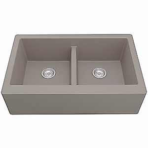 Karran QA-750-BL Quartz Farmhouse Kitchen Sink, Black